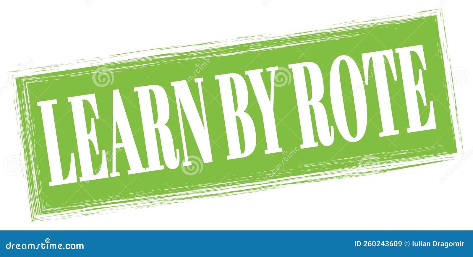 LEARN by ROTE Text Written on Green Stamp Sign Stock Illustration ...