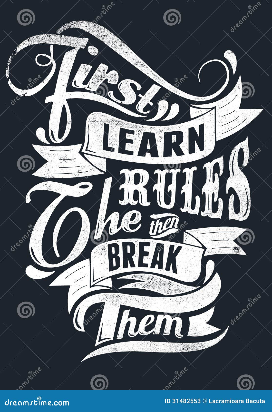 Learn the rules stock vector. Illustration of decorative - 31482553