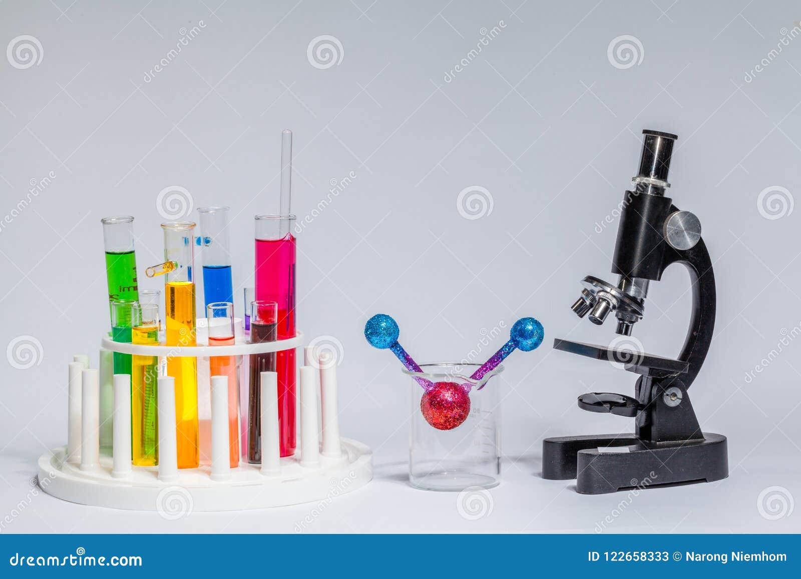 Experiments in Mixing Chemical Substances into Glass Tube Stock Image ...