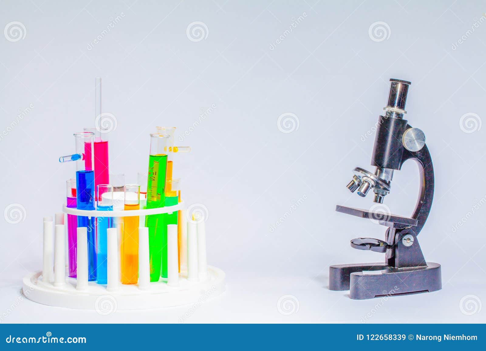 Experiments in Mixing Chemical Substances into Glass Tube Stock Image ...