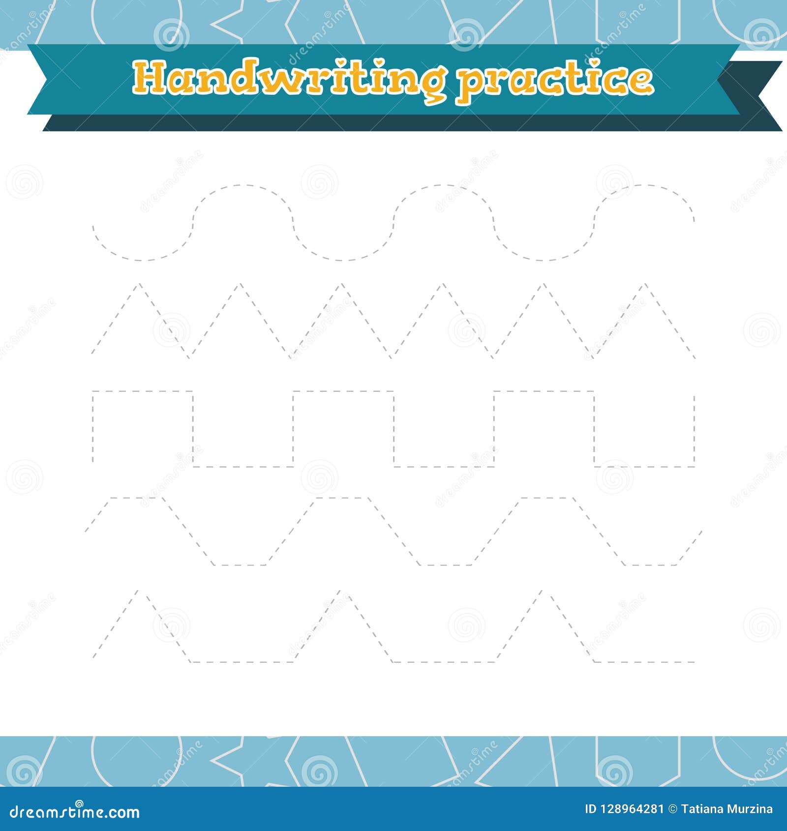 Learn Shapes and Geometric Figures. Handwriting Practice. Preschool or ...