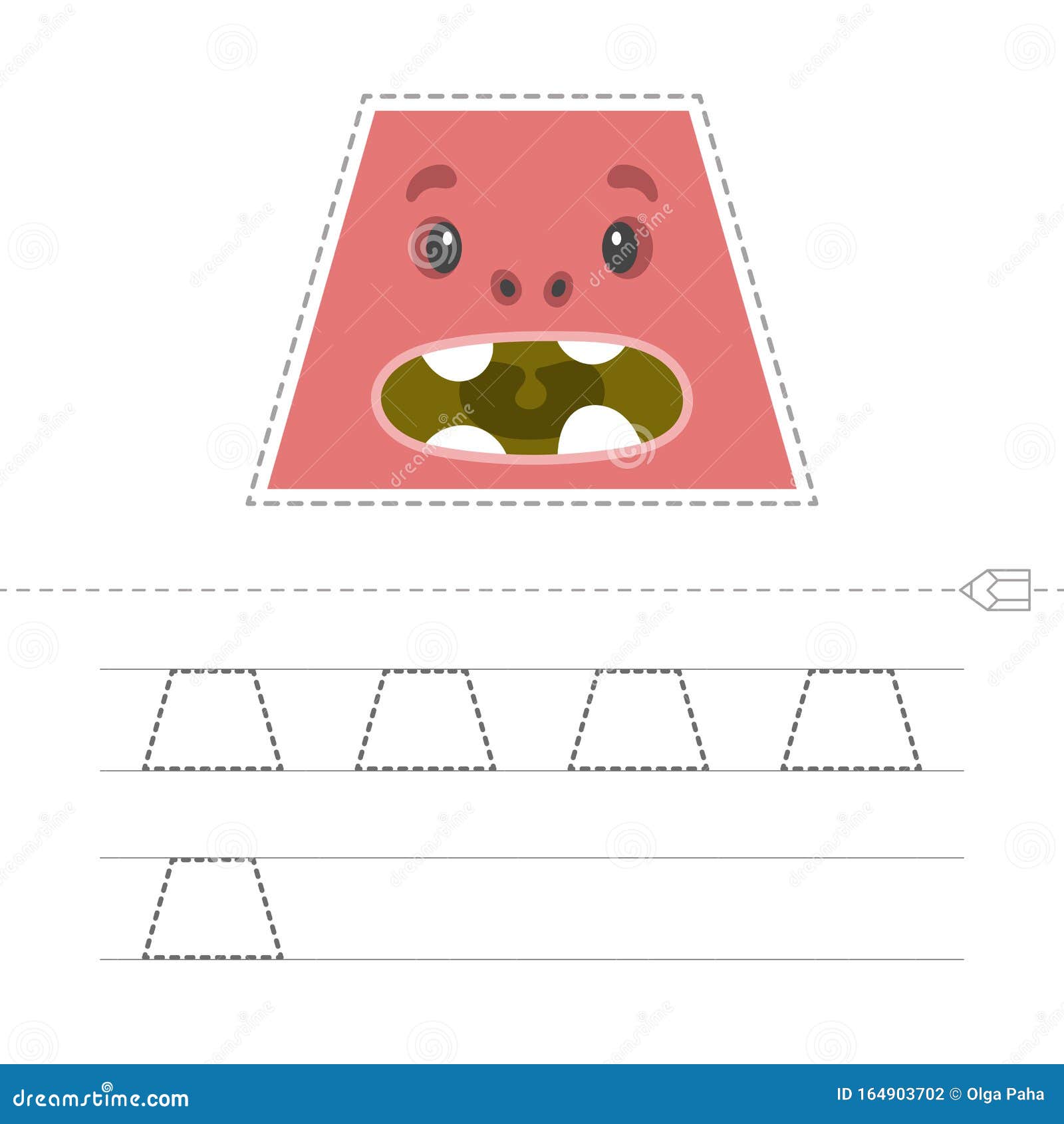 Learning To Draw a Trapezium Stock Vector - Illustration of lesson ...