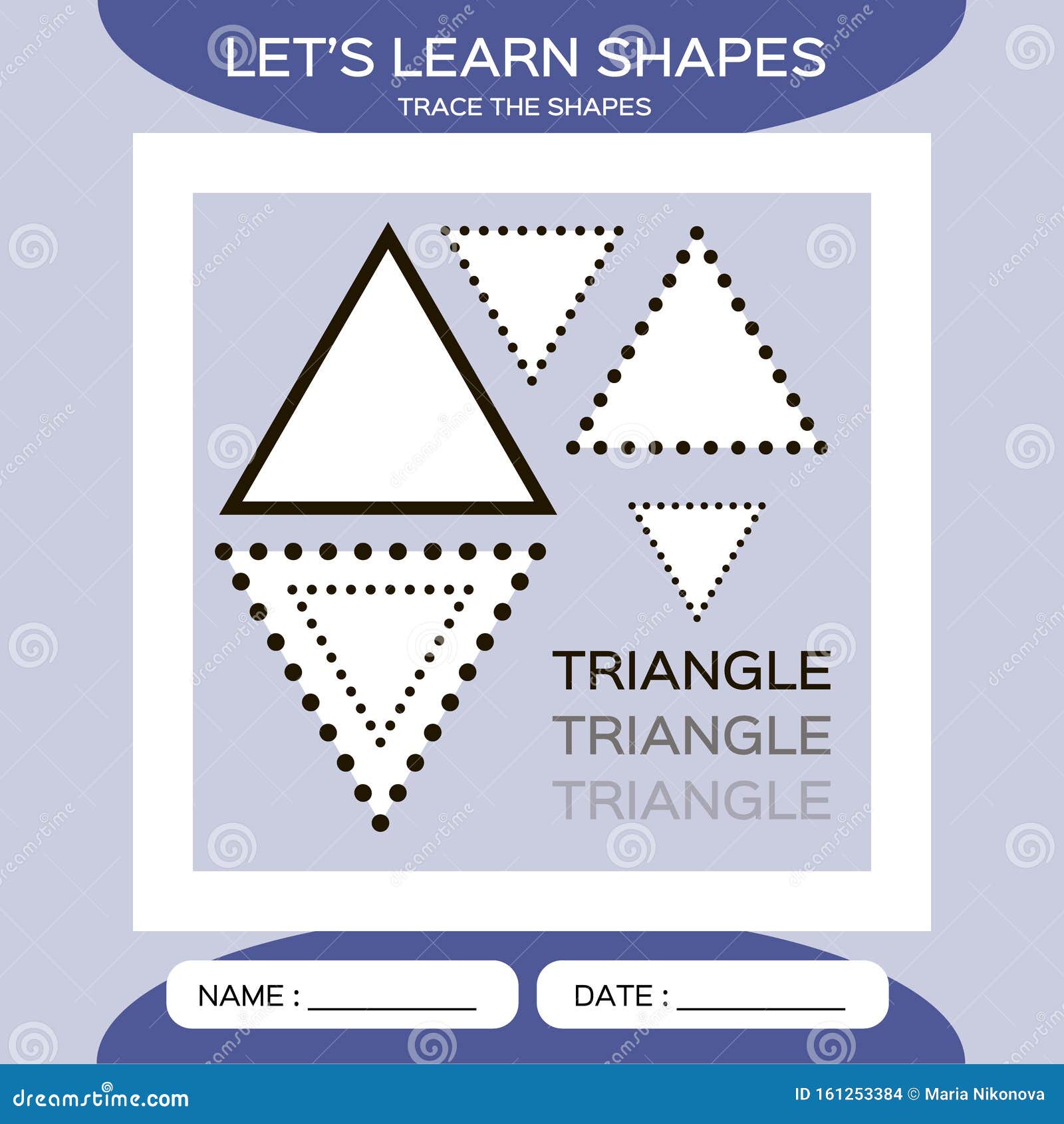 Learn Shapes. Triangle. Handwriting Practice. Trace and Write ...