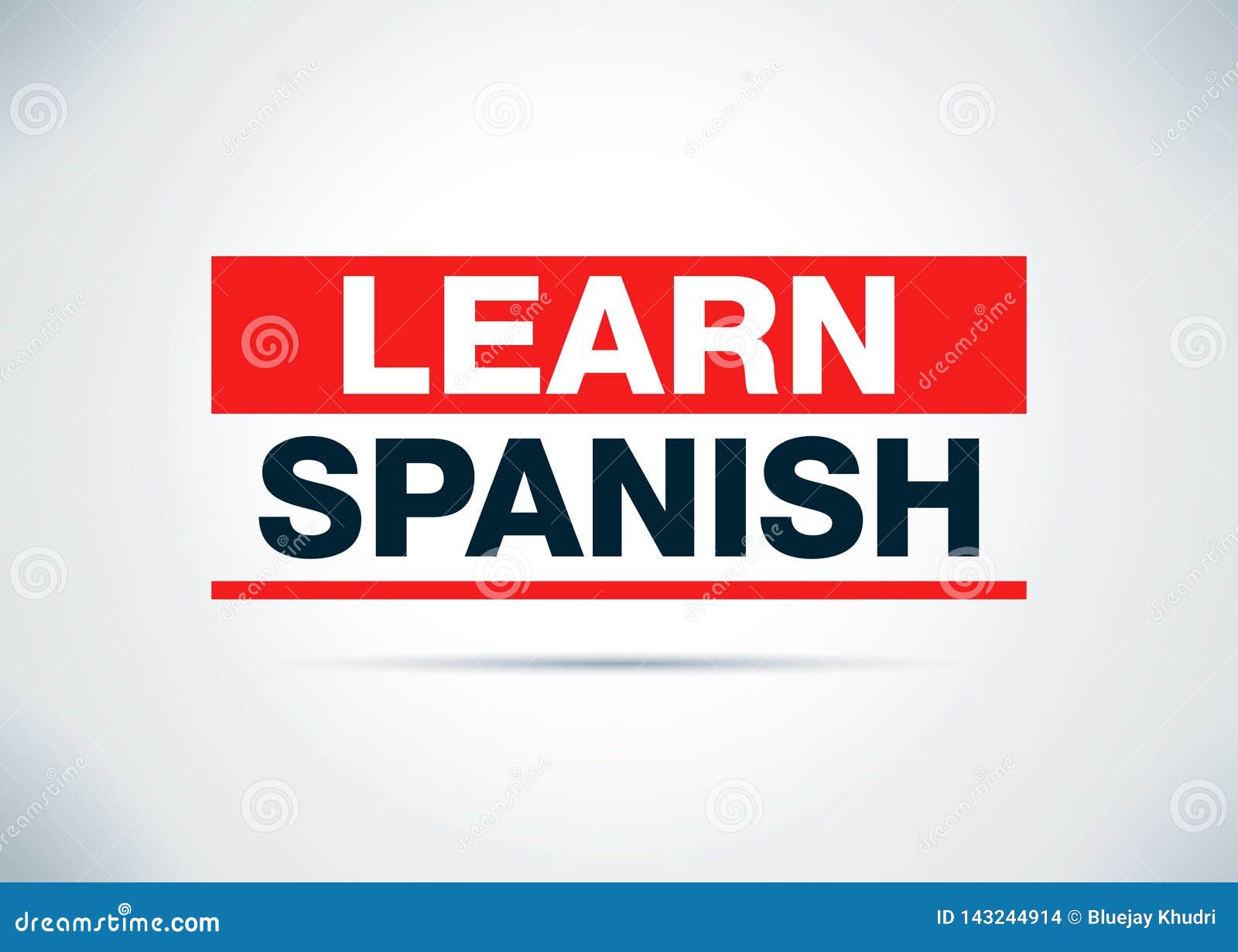 Learn Spanish Abstract Flat Background Design Illustration Stock ...