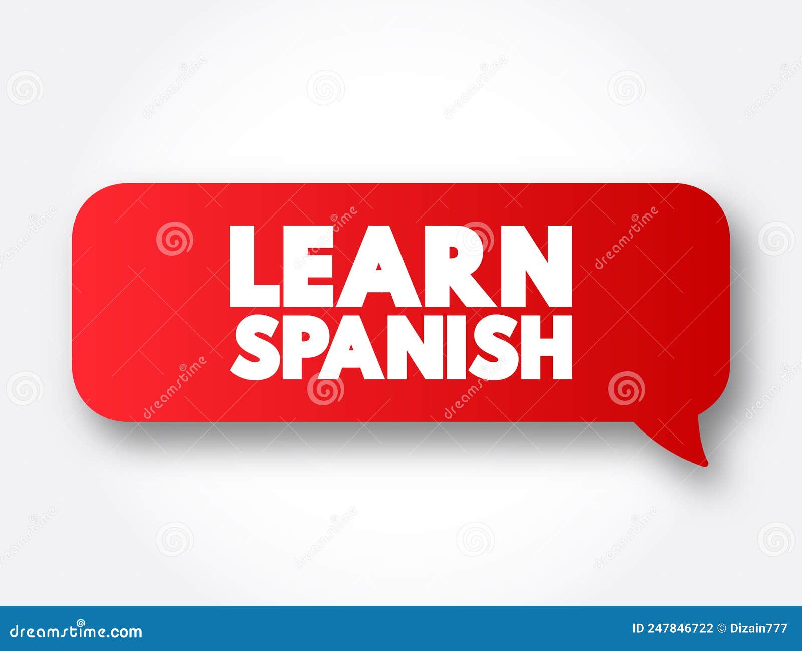 Learn Spanish Text Message Bubble, Concept Background Stock Photo ...