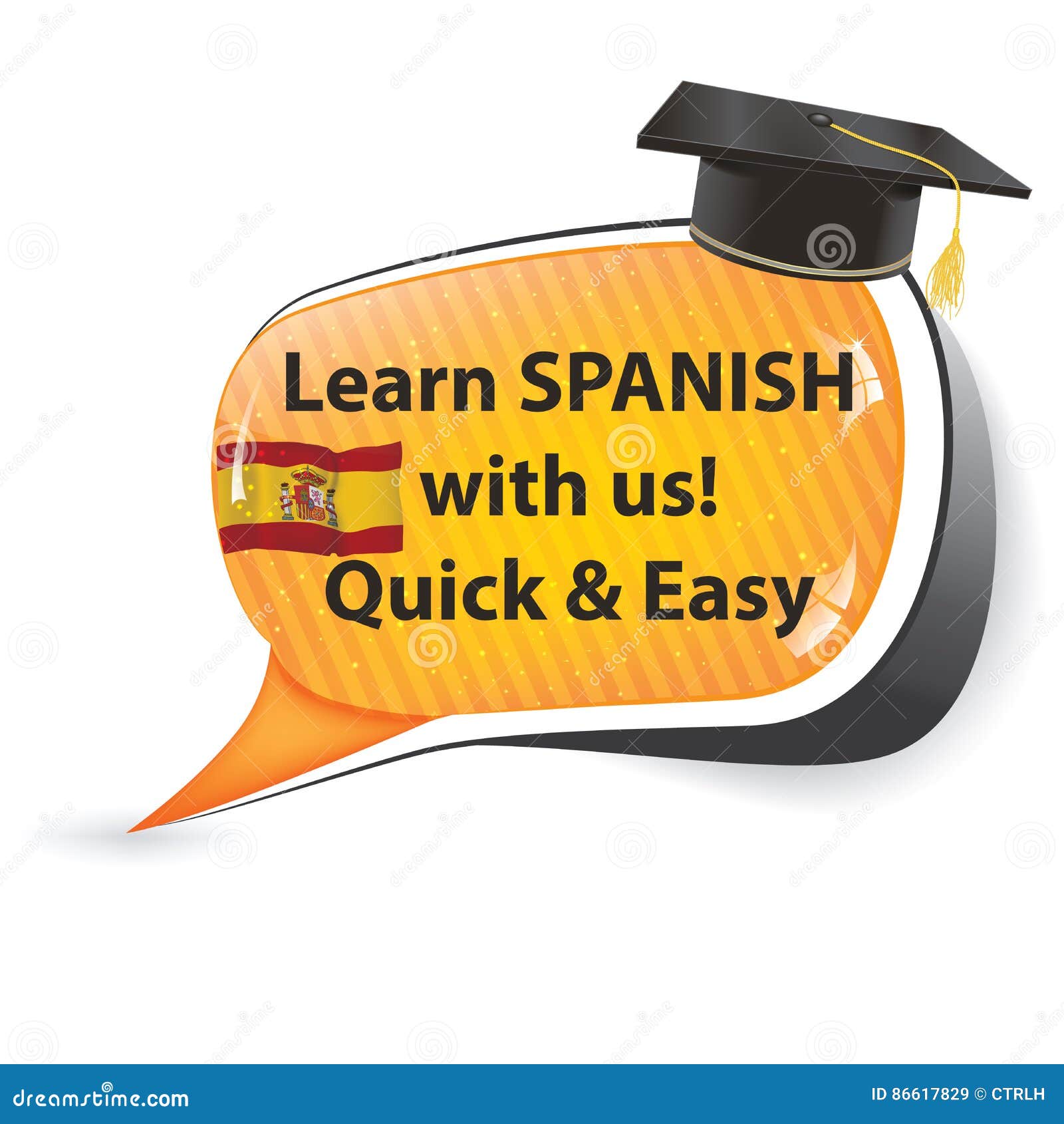 Learn Spanish, with Us! - Spanish Speech Bubble Stock Illustration ...