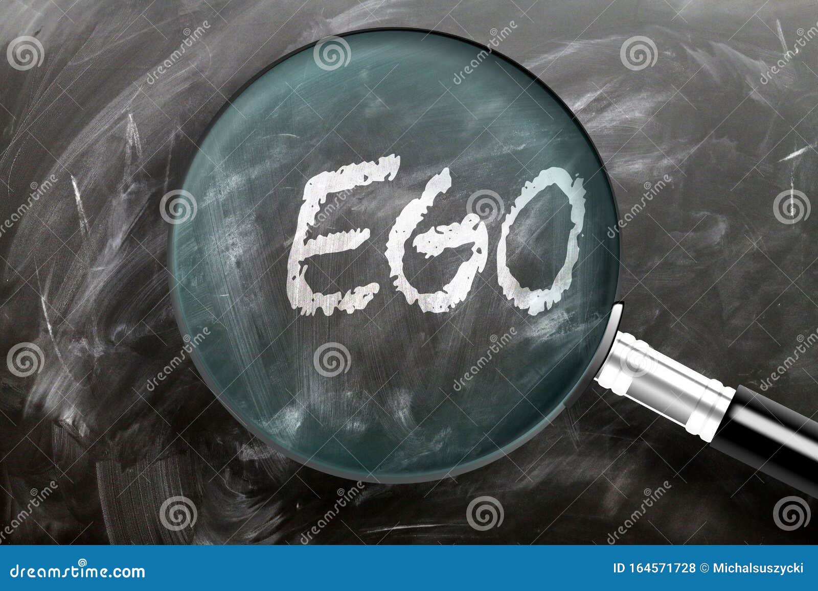 Learn, Study and Inspect Ego - Pictured As a Magnifying Glass Enlarging ...