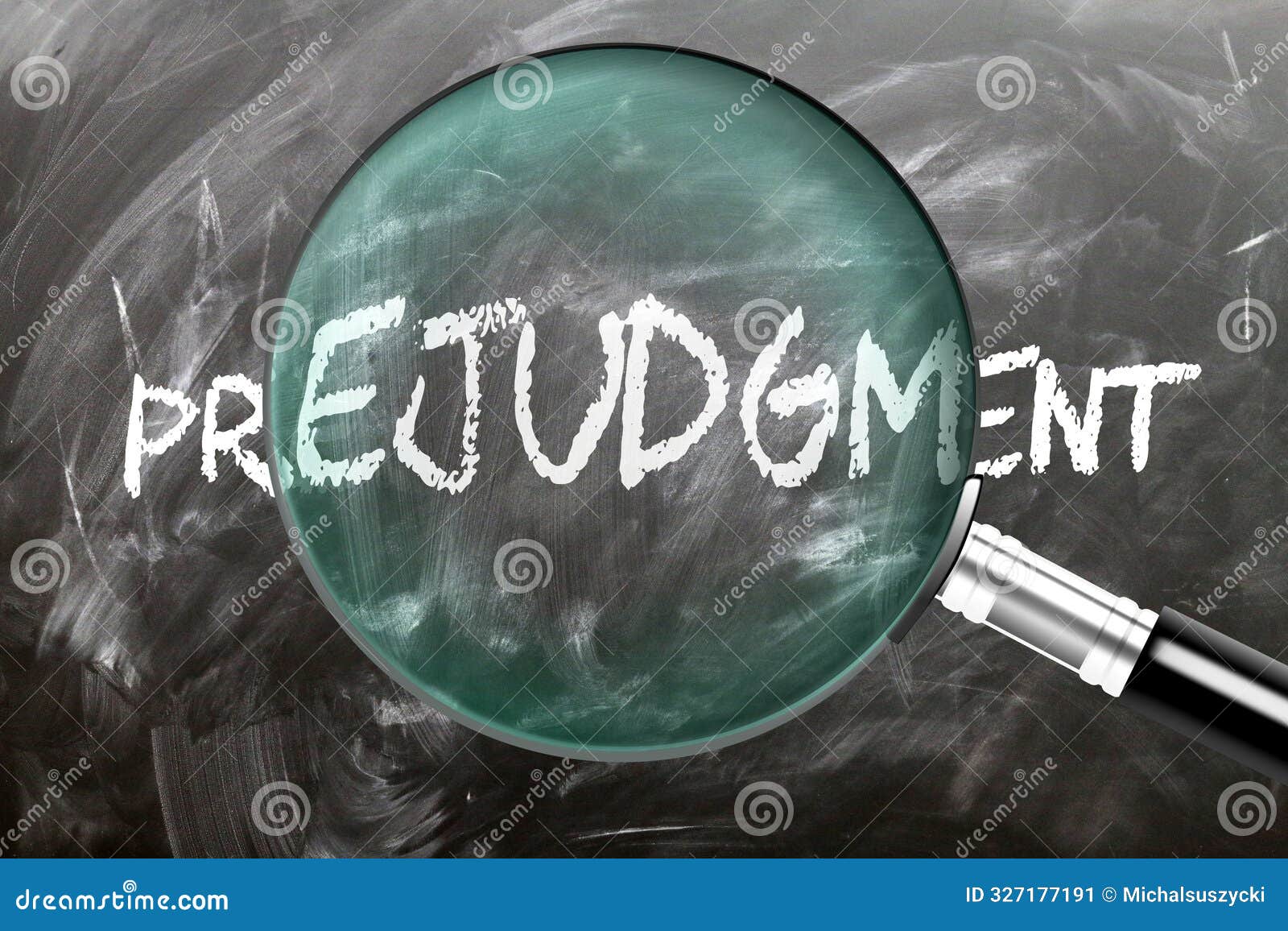 Learn, Study and Inspect Prejudgment. a Magnifying Glass Enlarging Word ...
