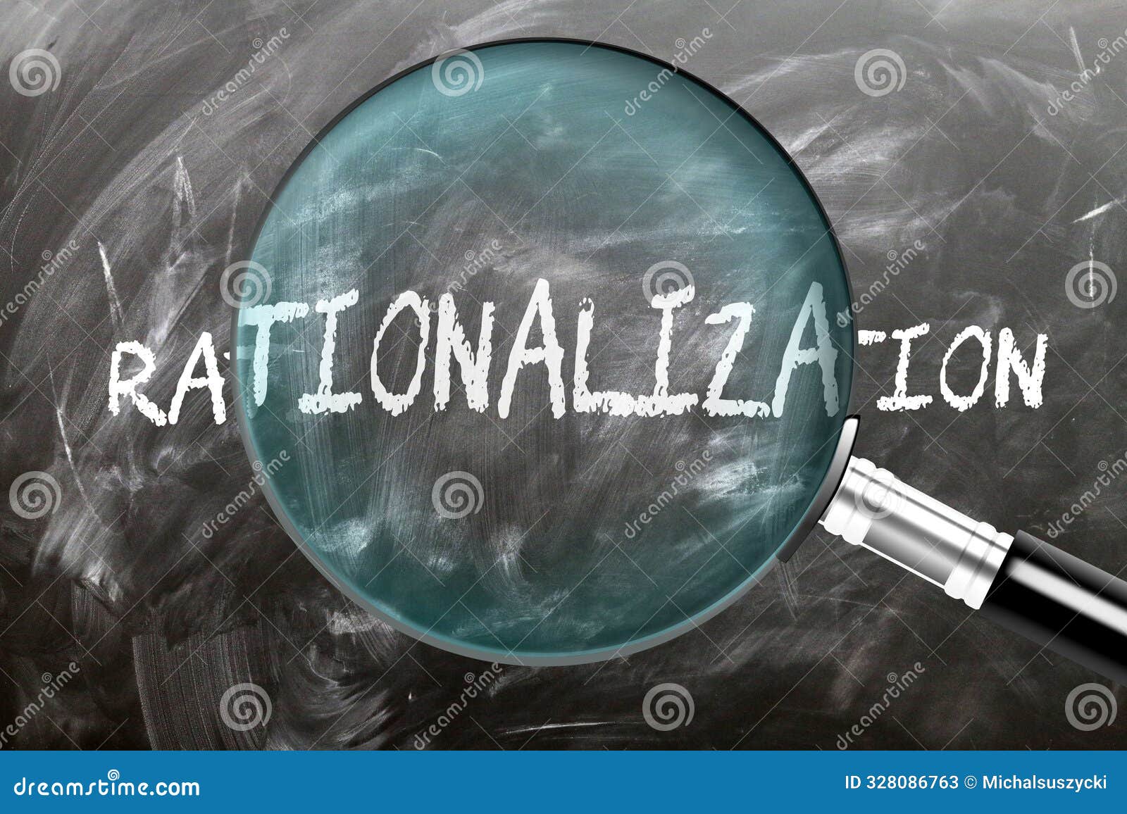 Learn, Study and Inspect Rationalization. a Magnifying Glass Enlarging ...