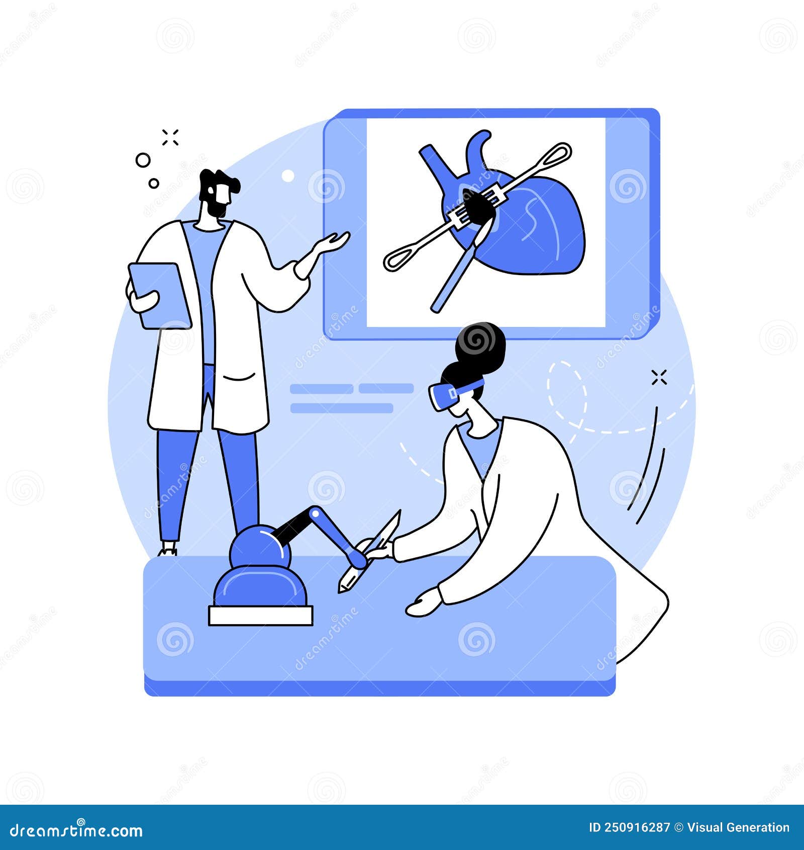 Learn Surgery in VR Isolated Cartoon Vector Illustrations. Stock Vector ...