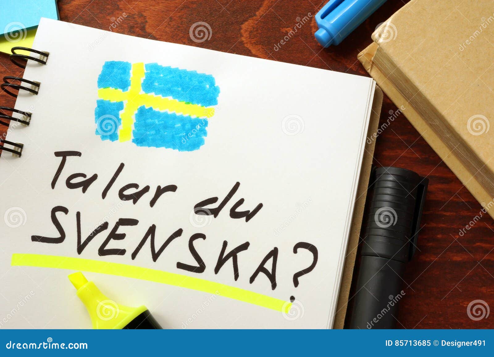 Learn Swedish Written in a Notepad. Stock Image - Image of sweden ...