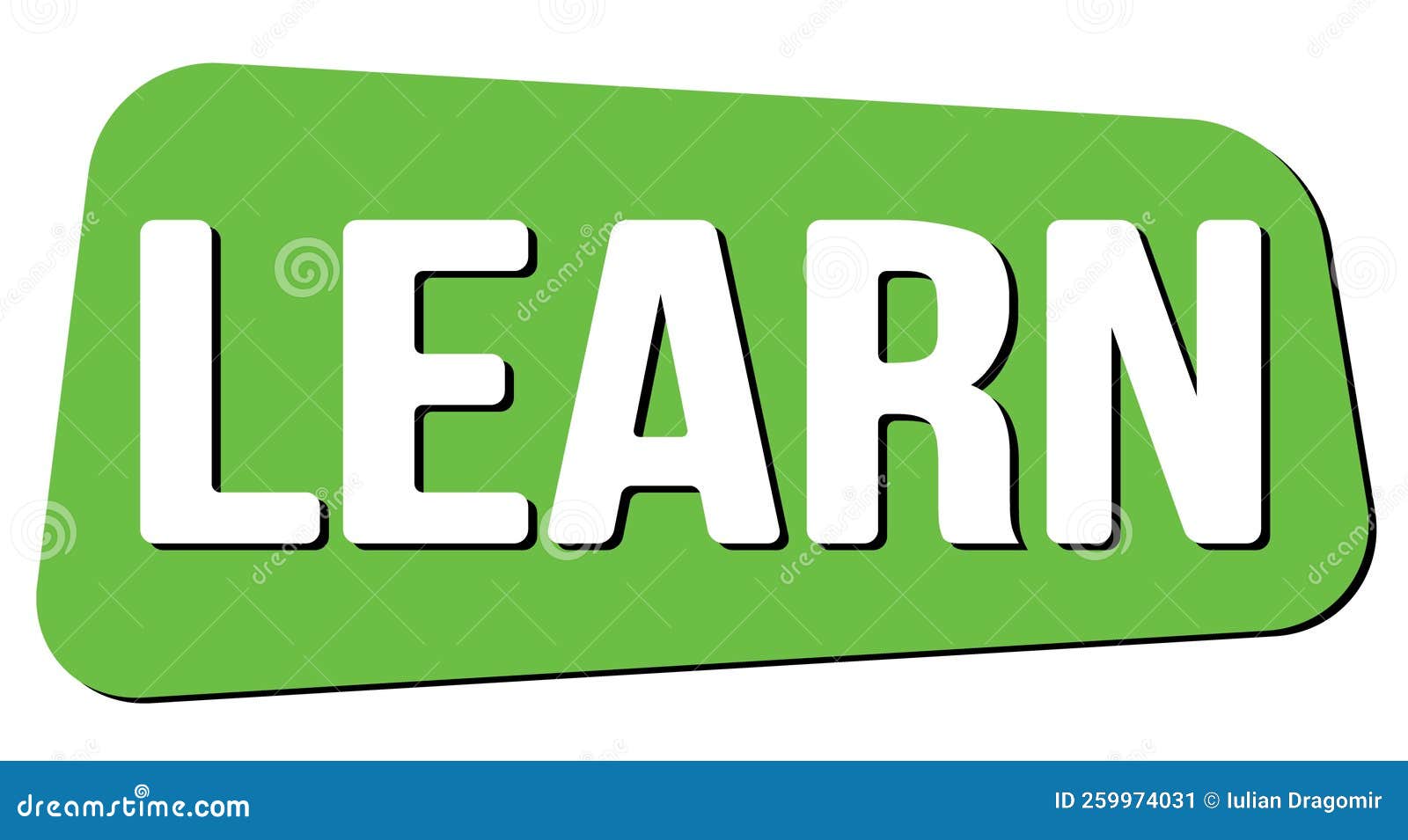 LEARN Text on Green Trapeze Stamp Sign Stock Illustration ...