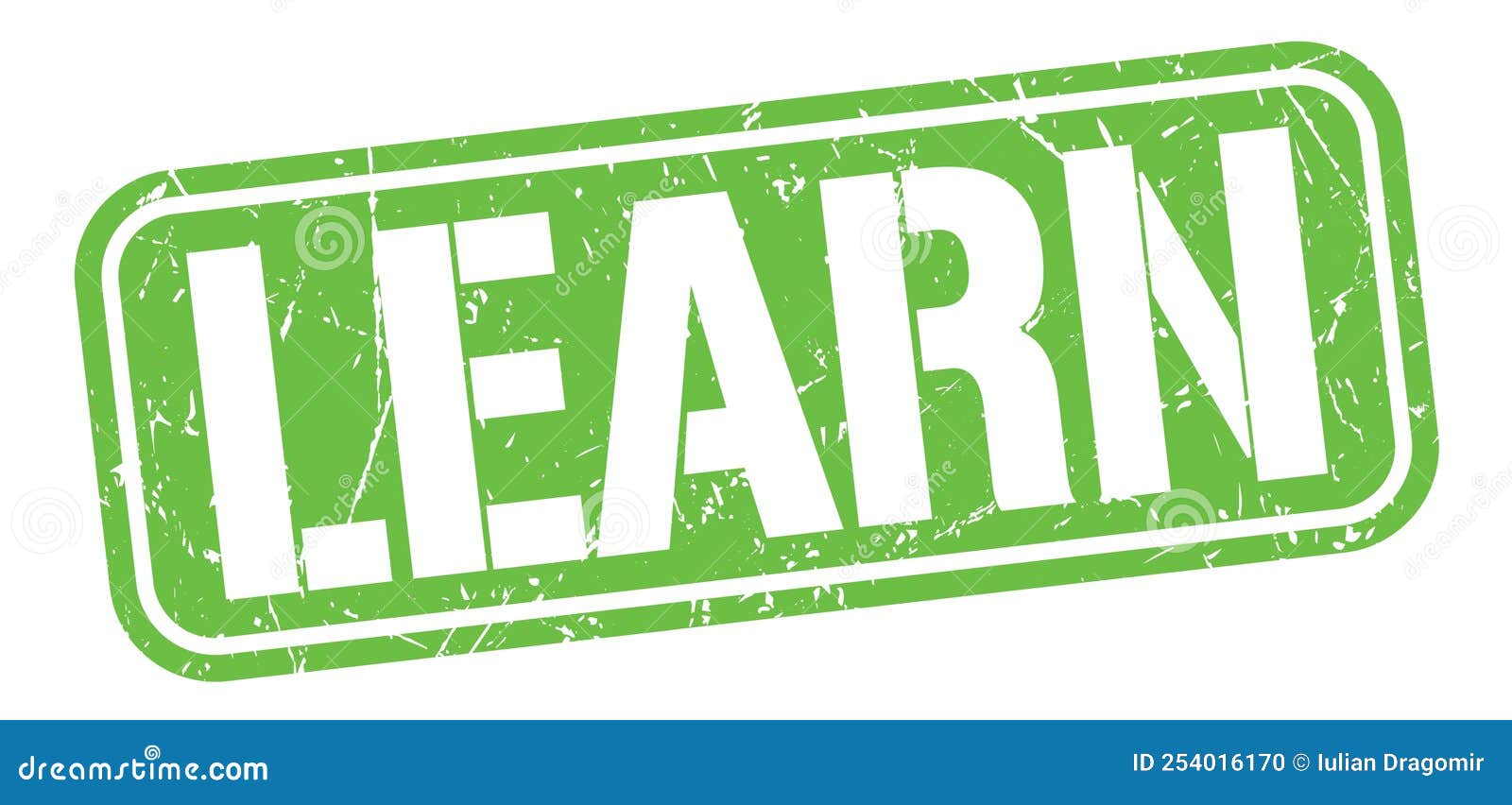 LEARN Text Written on Green Stamp Sign Stock Illustration ...