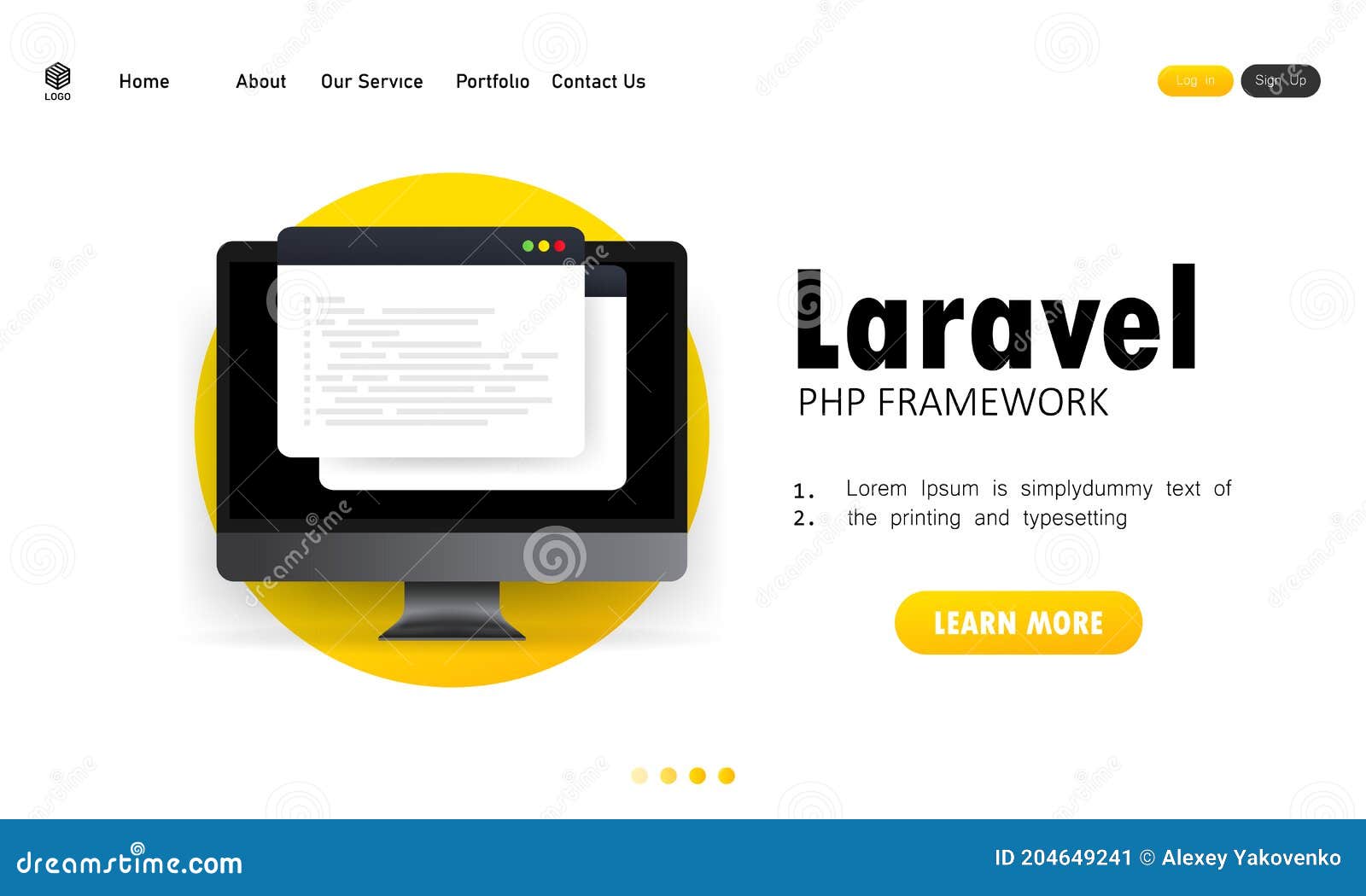 Learn To Code Laravel Php Framework Programming Language On Computer Screen Programming