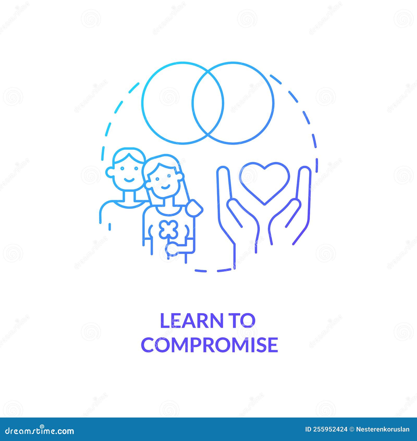 Learn To Compromise Blue Gradient Concept Icon Stock Vector ...