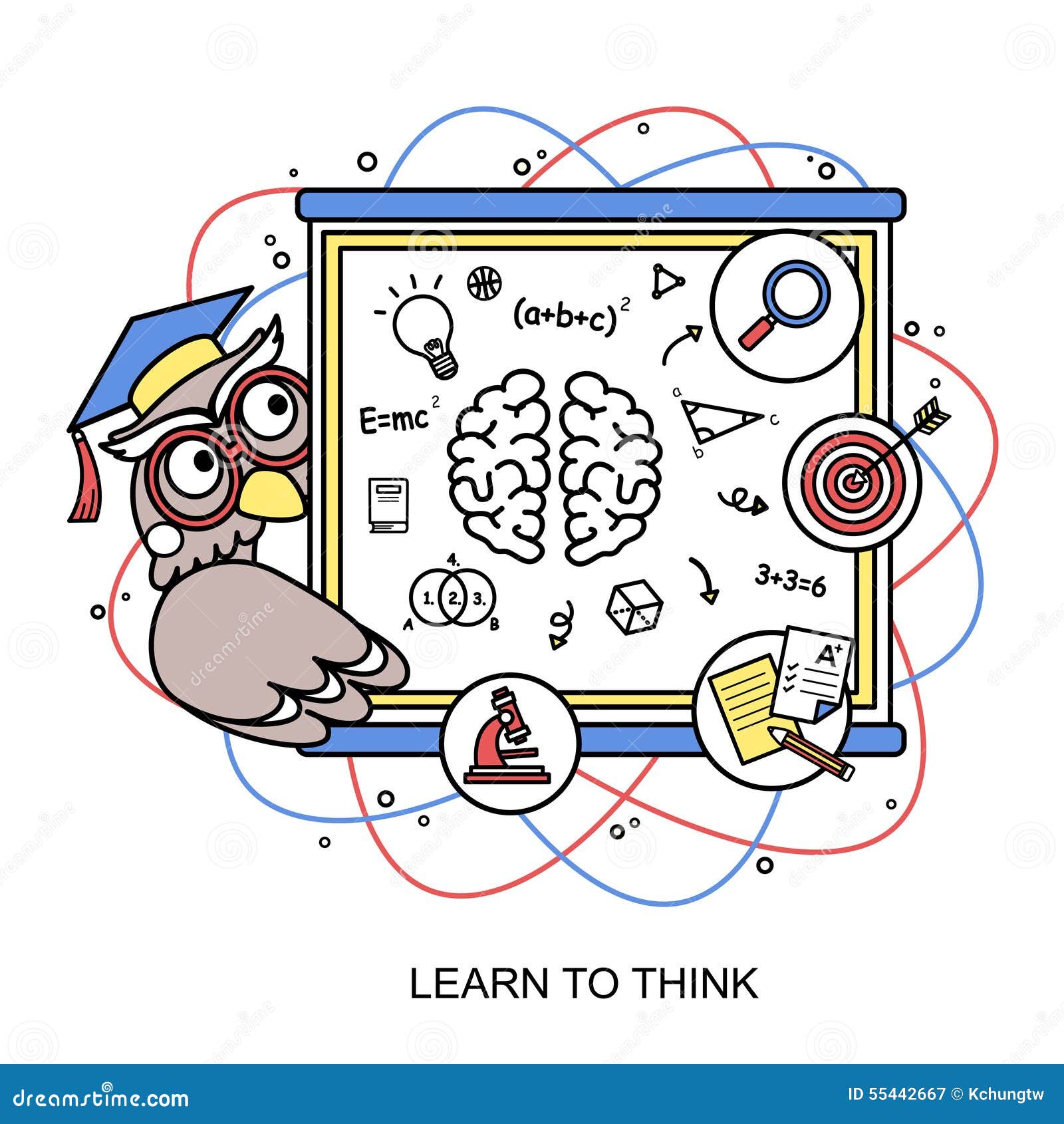 Learn to think concept stock vector. Illustration of creative - 55442667