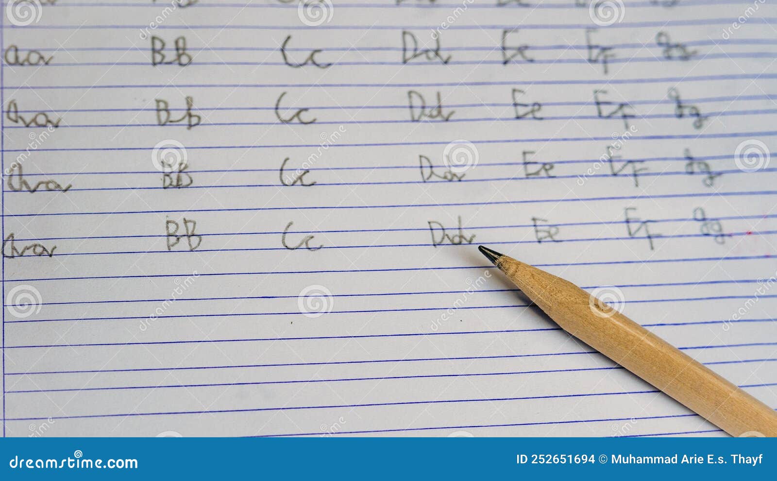 Learn To Write Cursive Letters On Lined Paper Royalty-Free Stock Image ...