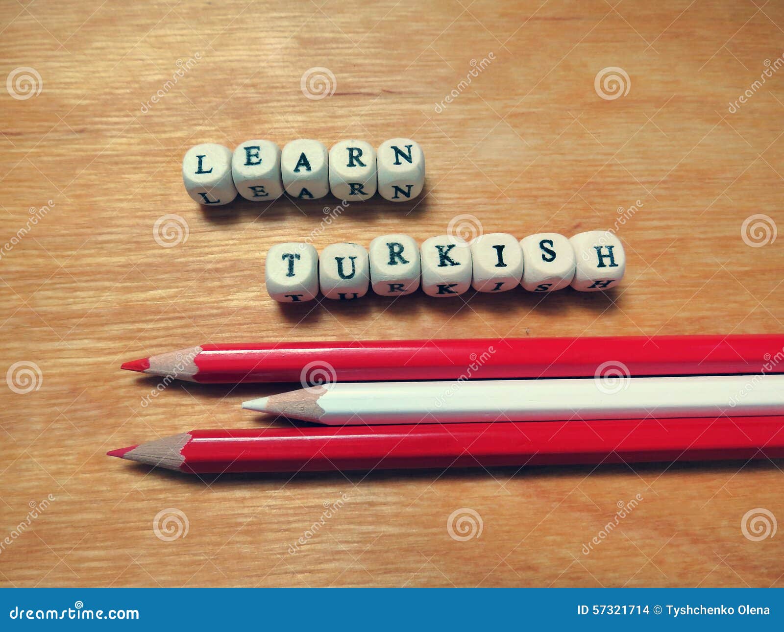 Learn Turkish and Colored Pencils Stock Photo - Image of chalkboard ...