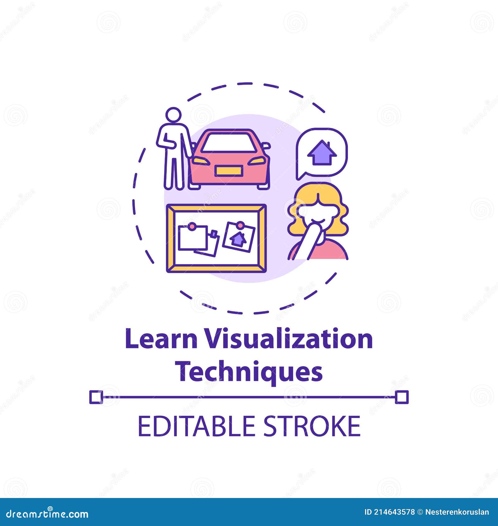 Learn Visualization Technique Concept Icon Stock Vector - Illustration ...
