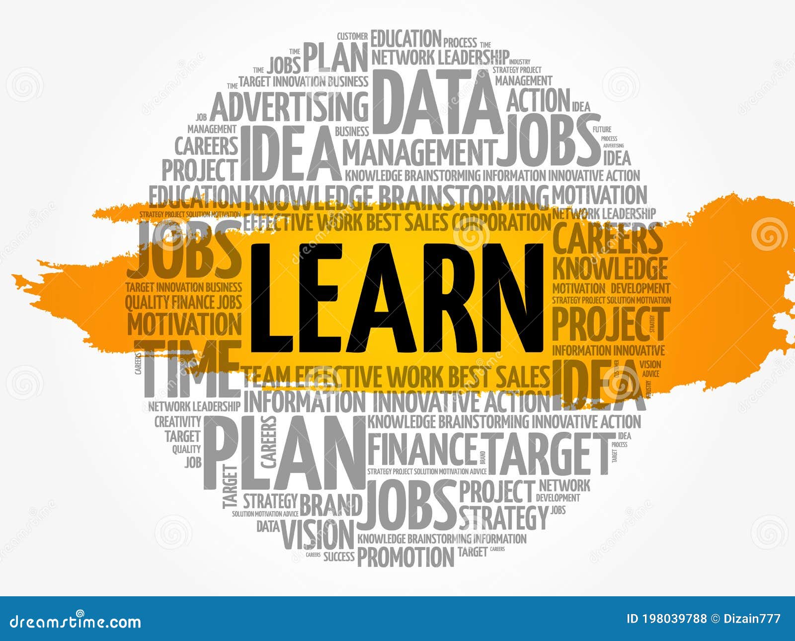 LEARN word cloud collage stock photo. Image of innovation - 198039788