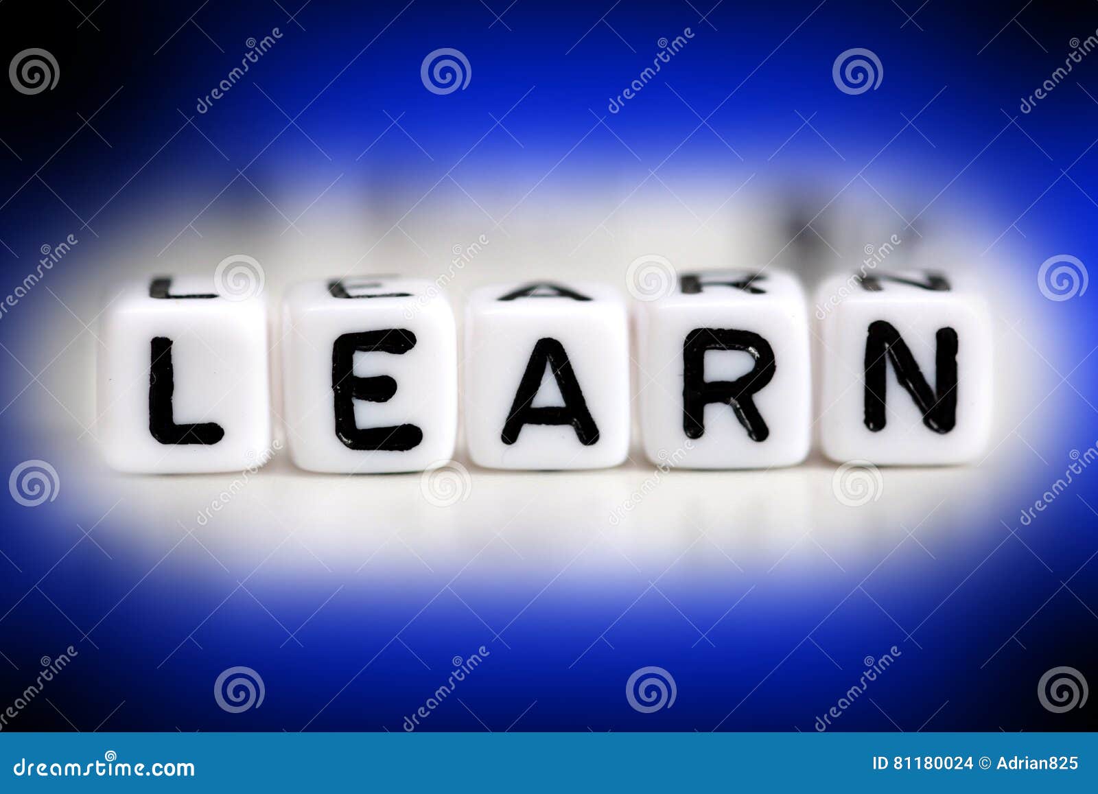 Learn Word Spelled with White Beads on Dark Background Stock Photo ...