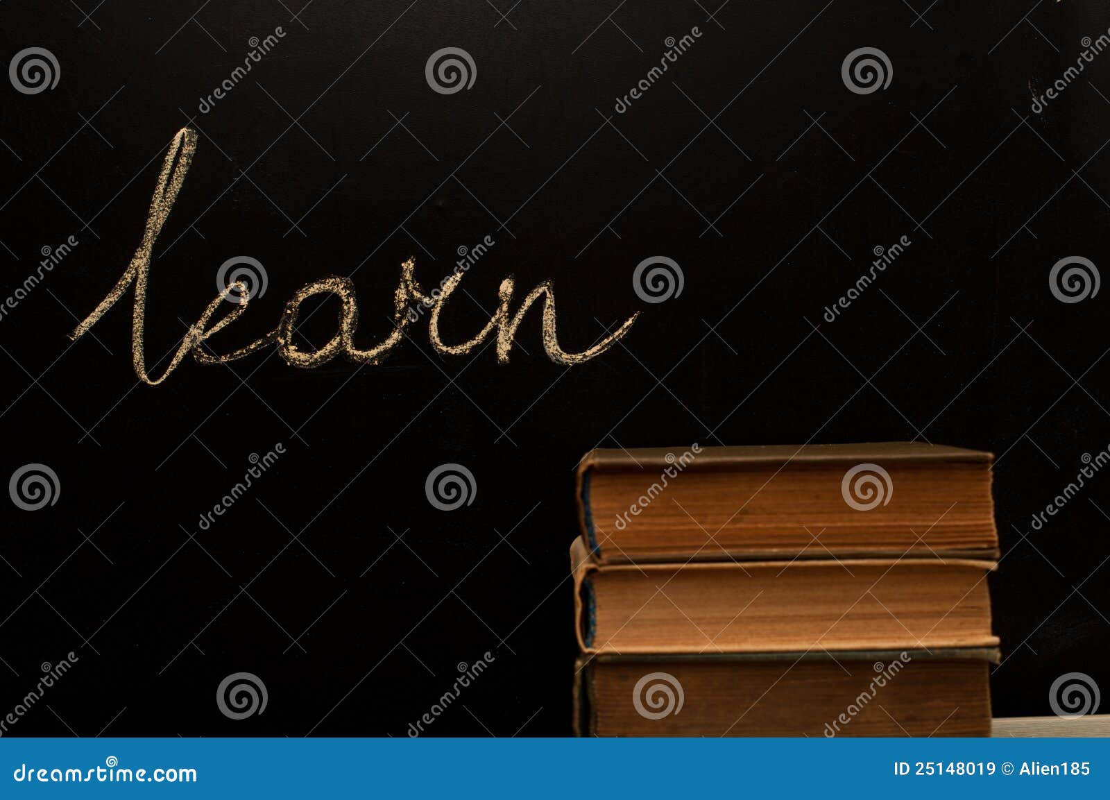 Learn Written on School Blackboard Stock Image - Image of homework ...