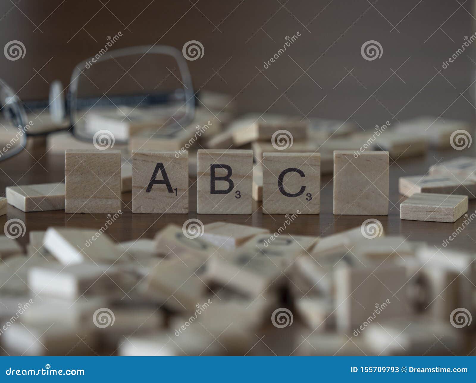 Learn Your ABC with Wooden Tiles Stock Image - Image of table, wooden ...