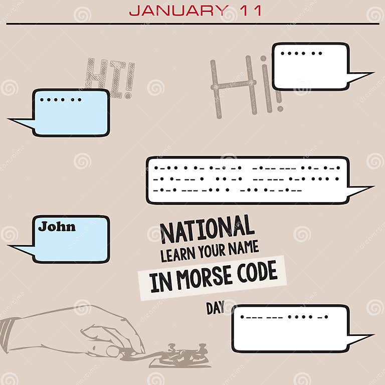 Learn Your Name in Morse Code Day Stock Vector - Illustration of event ...