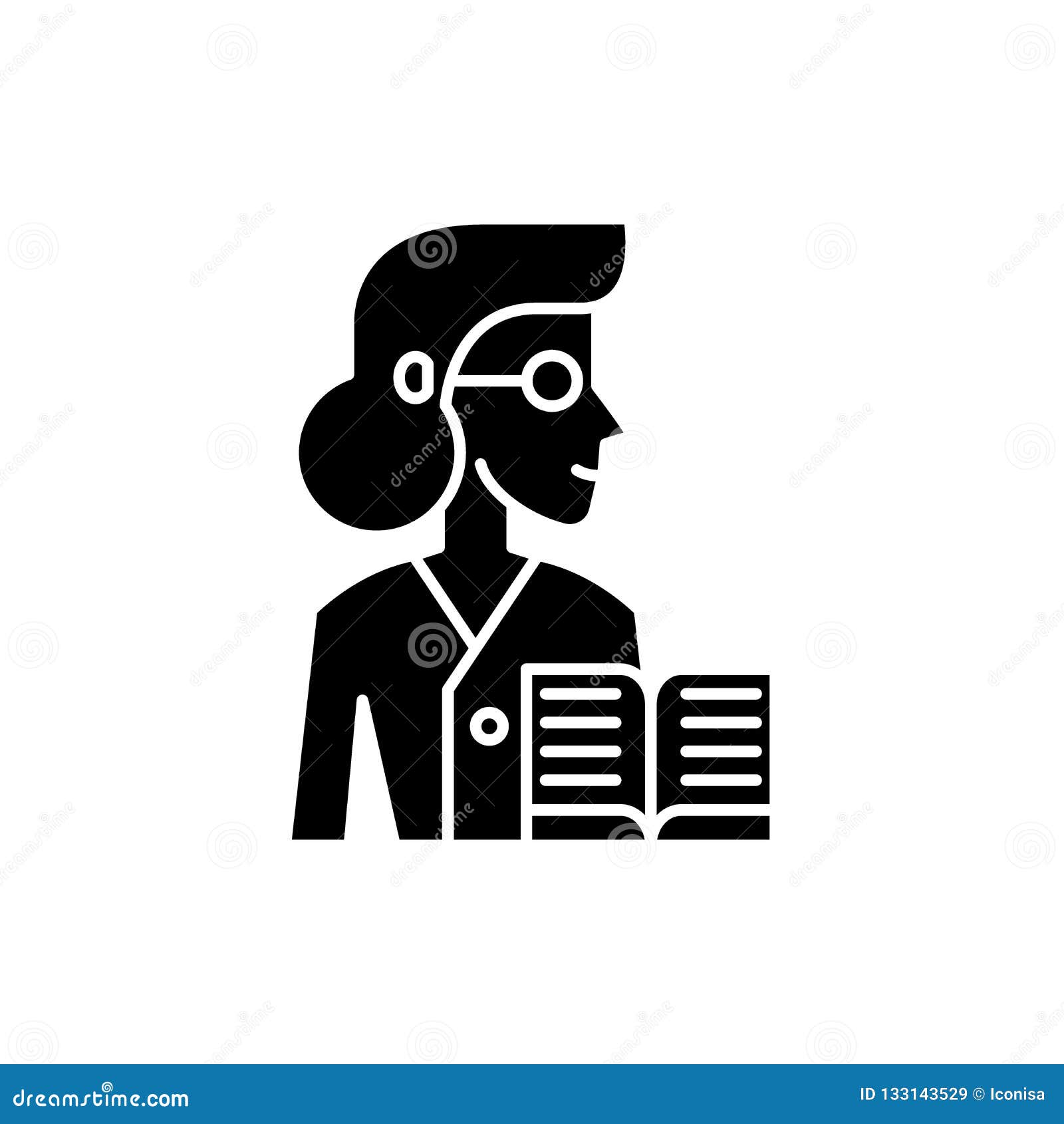 Learned Black Icon, Vector Sign on Isolated Background. Learned Concept ...