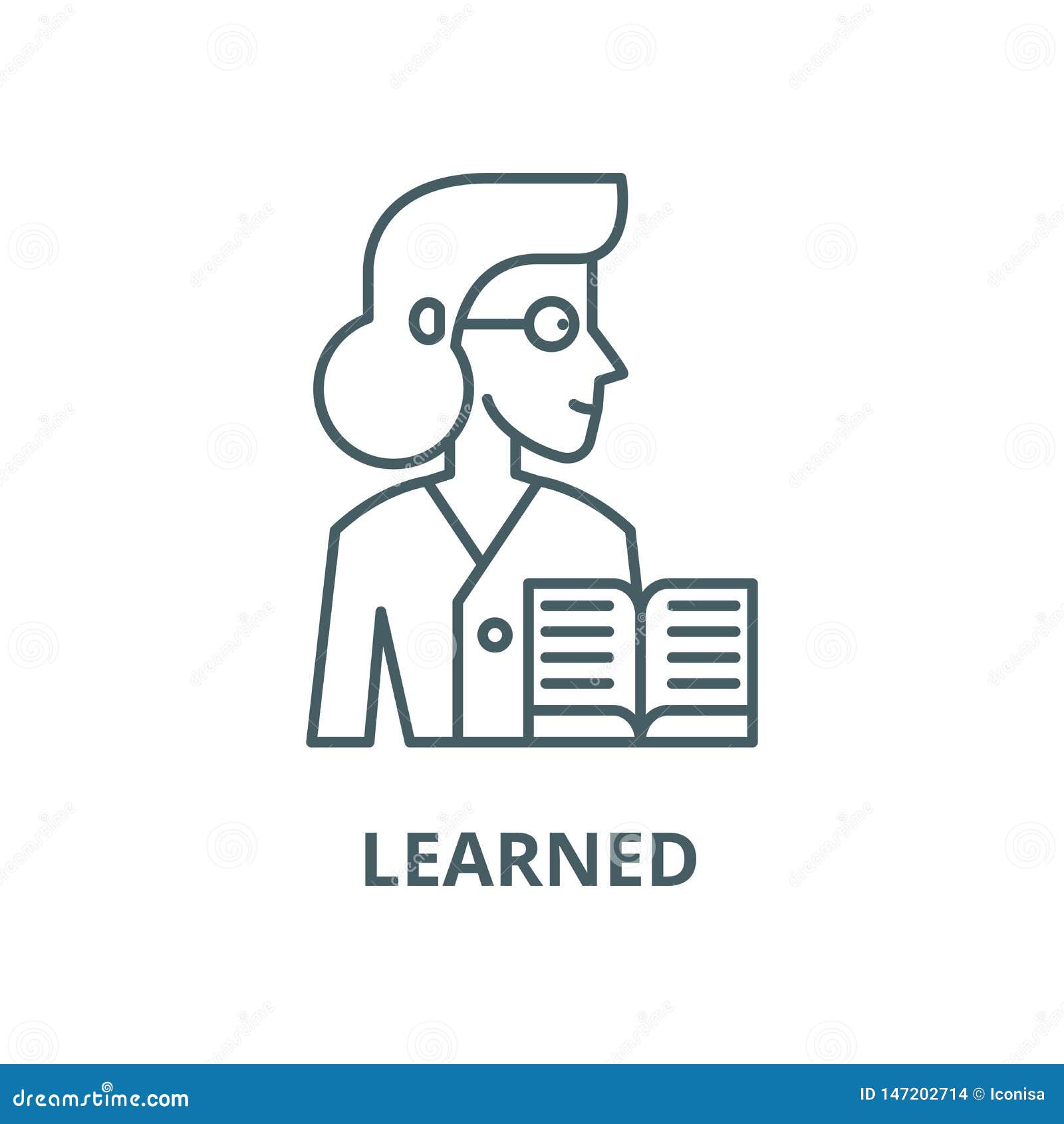 Learned Vector Line Icon, Linear Concept, Outline Sign, Symbol Stock ...