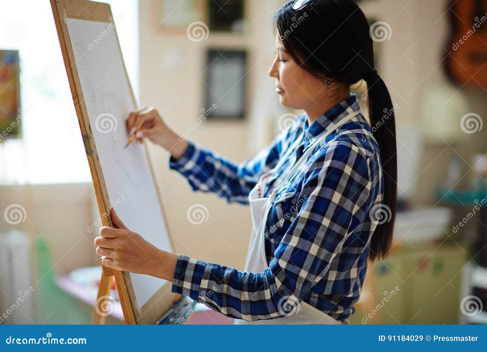 Learner of art studio stock image. Image of artstudent - 91184029