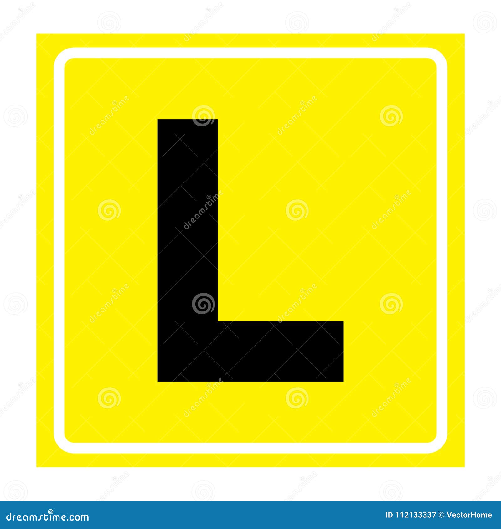 Learner Driver Sign Indicating Driver Is Inexperienced On Road Stock ...