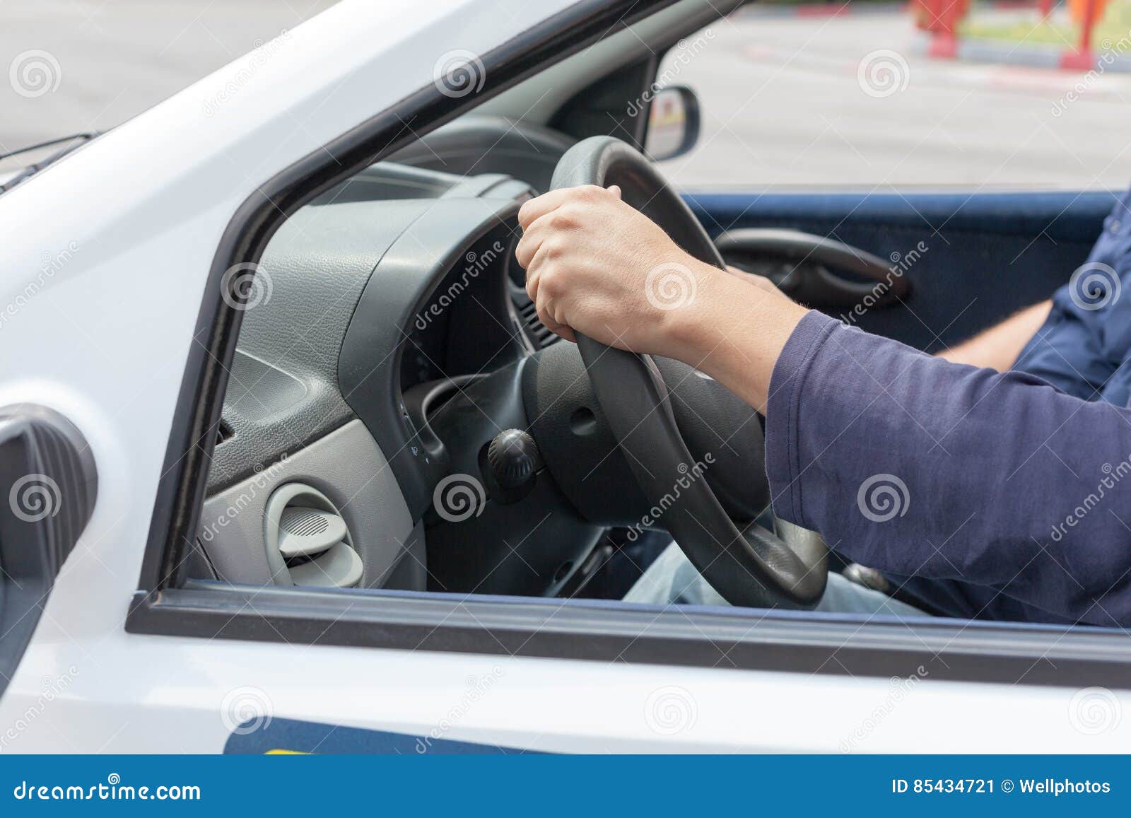 Learner Driver Driving Car with Instructor Stock Image - Image of ...