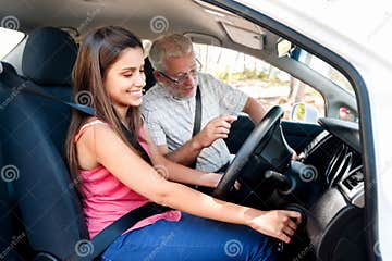 Learning to drive stock image. Image of female, people - 30022831