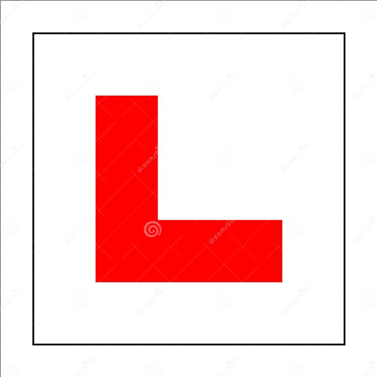 Learner Driver Plate Sign. Drive Beginner Symbol. Stock Vector ... Learner Driver Plate Sign. Drive Beginner Symbol. Stock Vector ...
