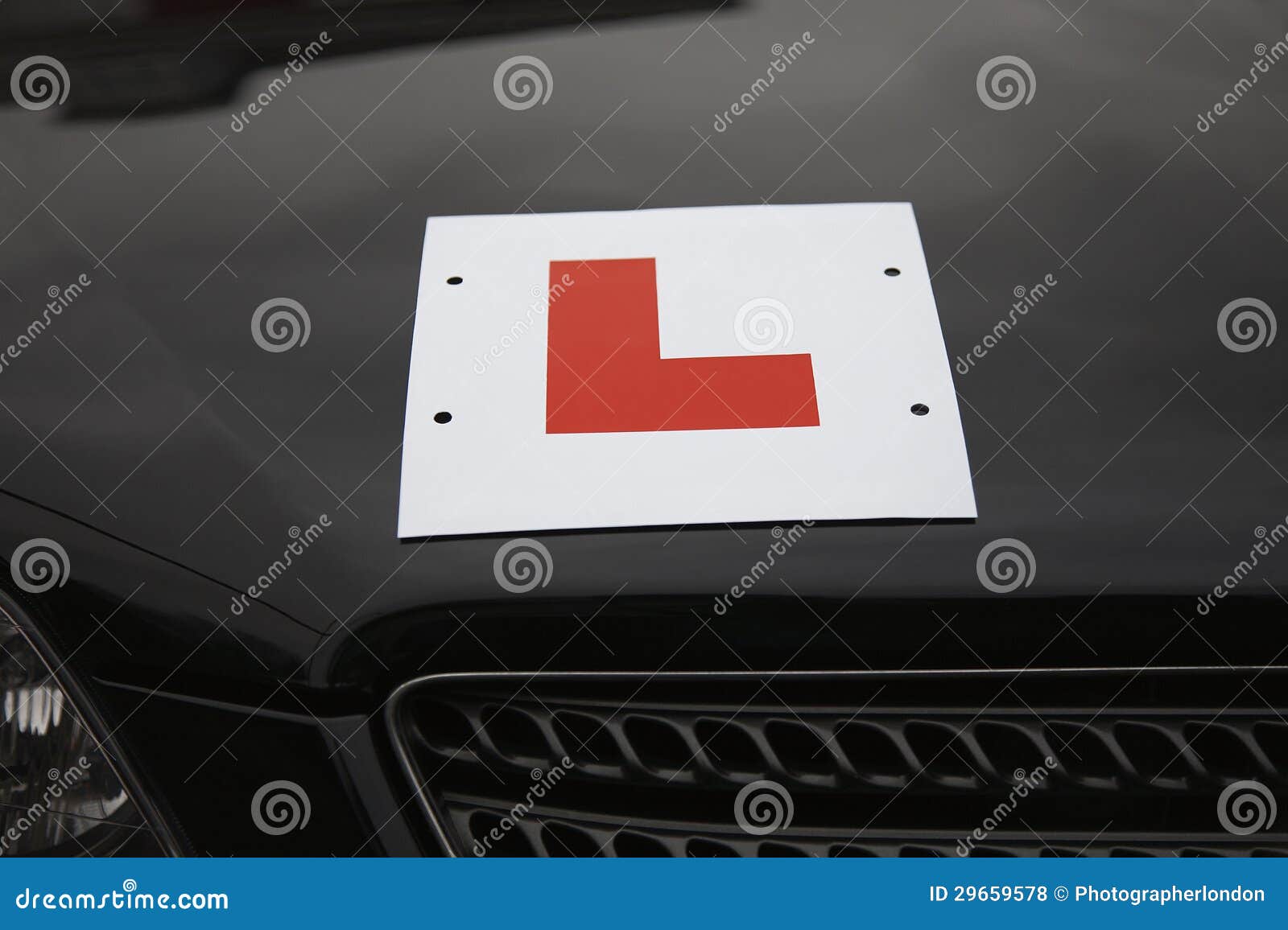 Learner Driver Symbol on Car Hood Stock Photo - Image of transport ... Learner Driver Symbol on Car Hood Stock Photo - Image of transport ...