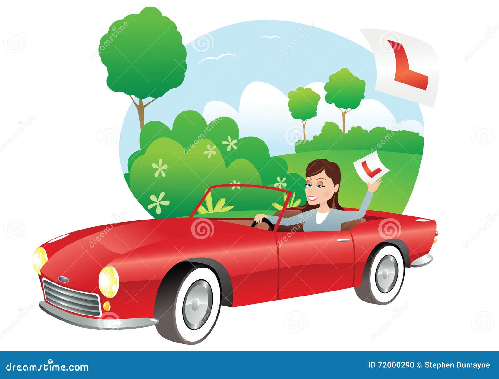 Learner driver stock vector. Illustration of convertible - 72000290