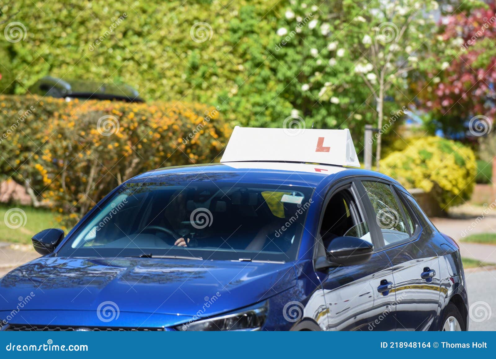 Learner Driving Having Driving Lesson To Learn To Drive on Public Roads ...