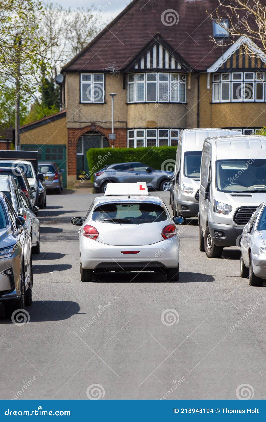 Learner Driving Having Driving Lesson To Learn To Drive on Public Roads ...