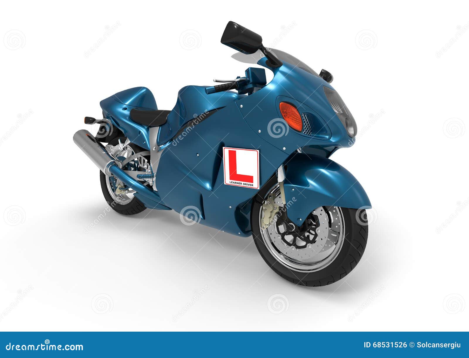 Learner Sign on a Motocicle Concept Stock Illustration - Illustration ...
