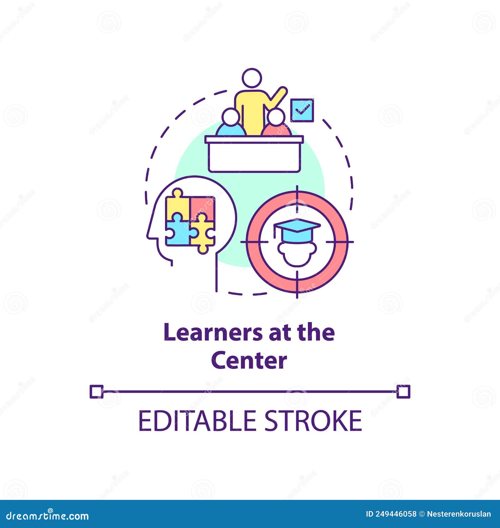 Learners at Center Concept Icon Stock Vector - Illustration of center ... Learners at Center Concept Icon Stock Vector - Illustration of center ...