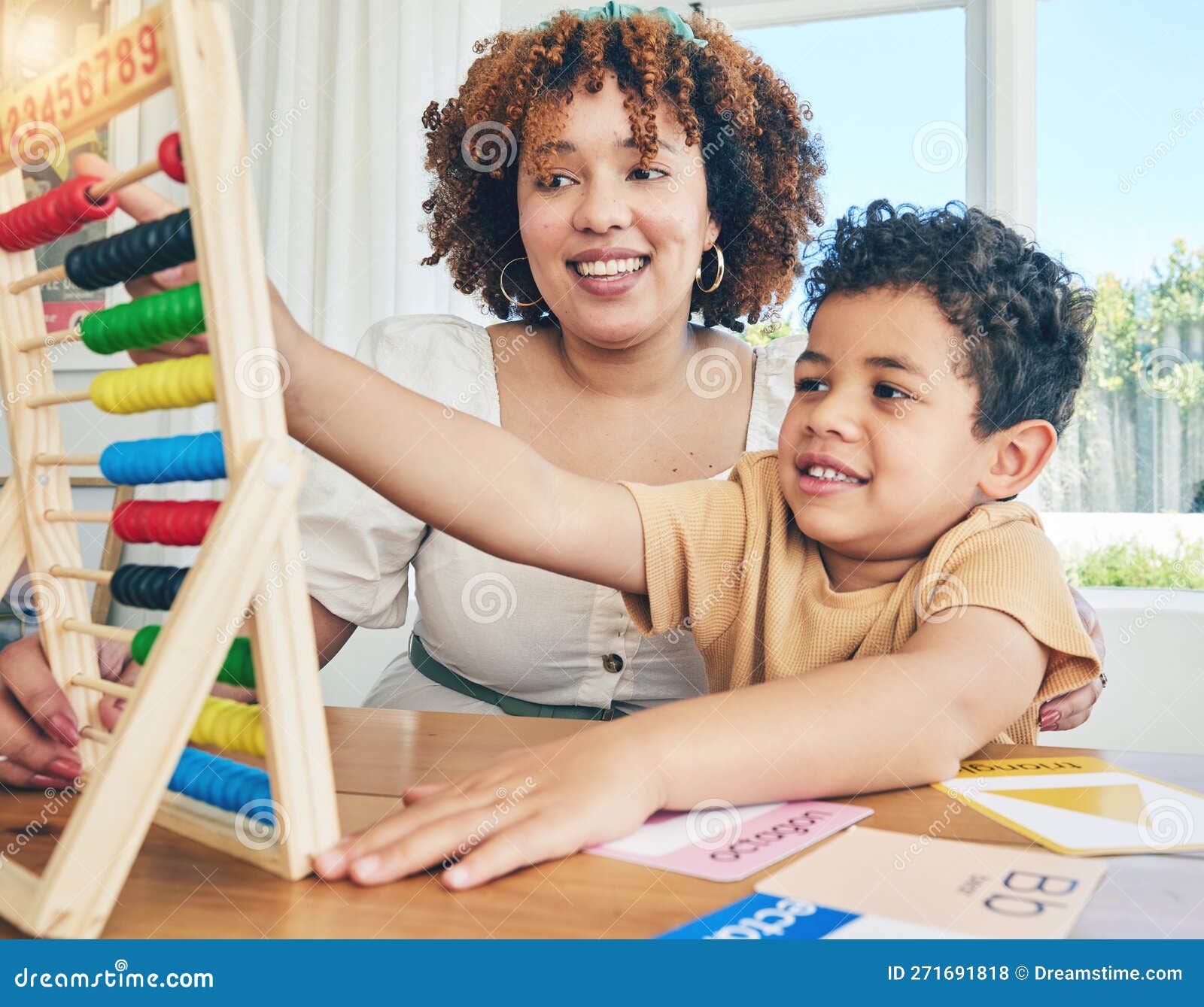 Learning, Abacus and Education with Mother with Son Study for Home ...