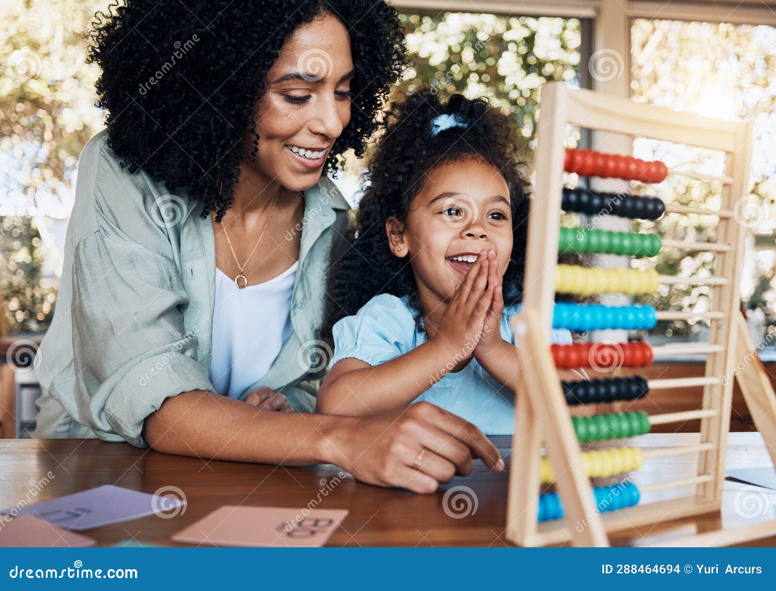 Learning Abacus, Mother and Kid Excited for Mathematics Study, Home ...