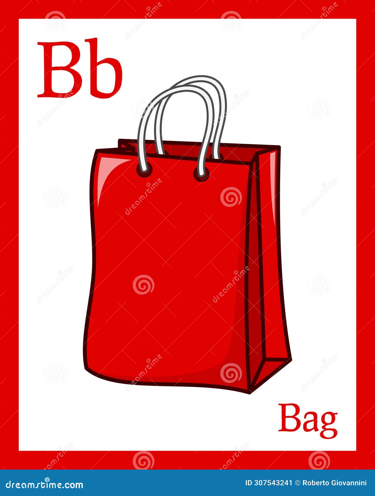 Learning the Alphabet Card - Bag Stock Vector - Illustration of ...