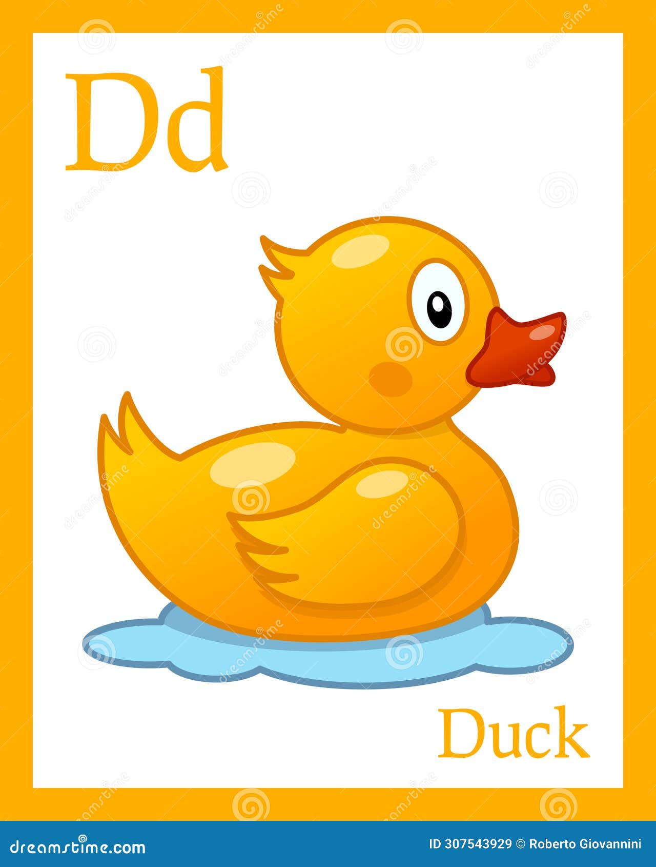 Learning the Alphabet Card - Duck Stock Vector - Illustration of series ...