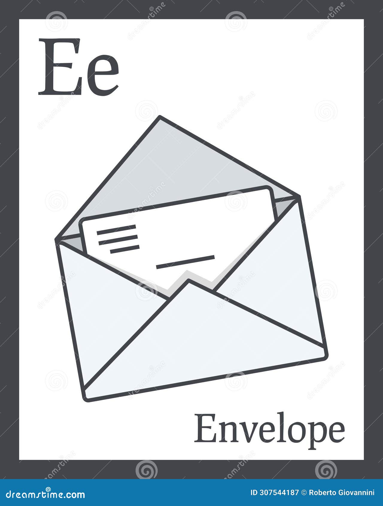 Learning the Alphabet Card - Envelope Stock Vector - Illustration of ...