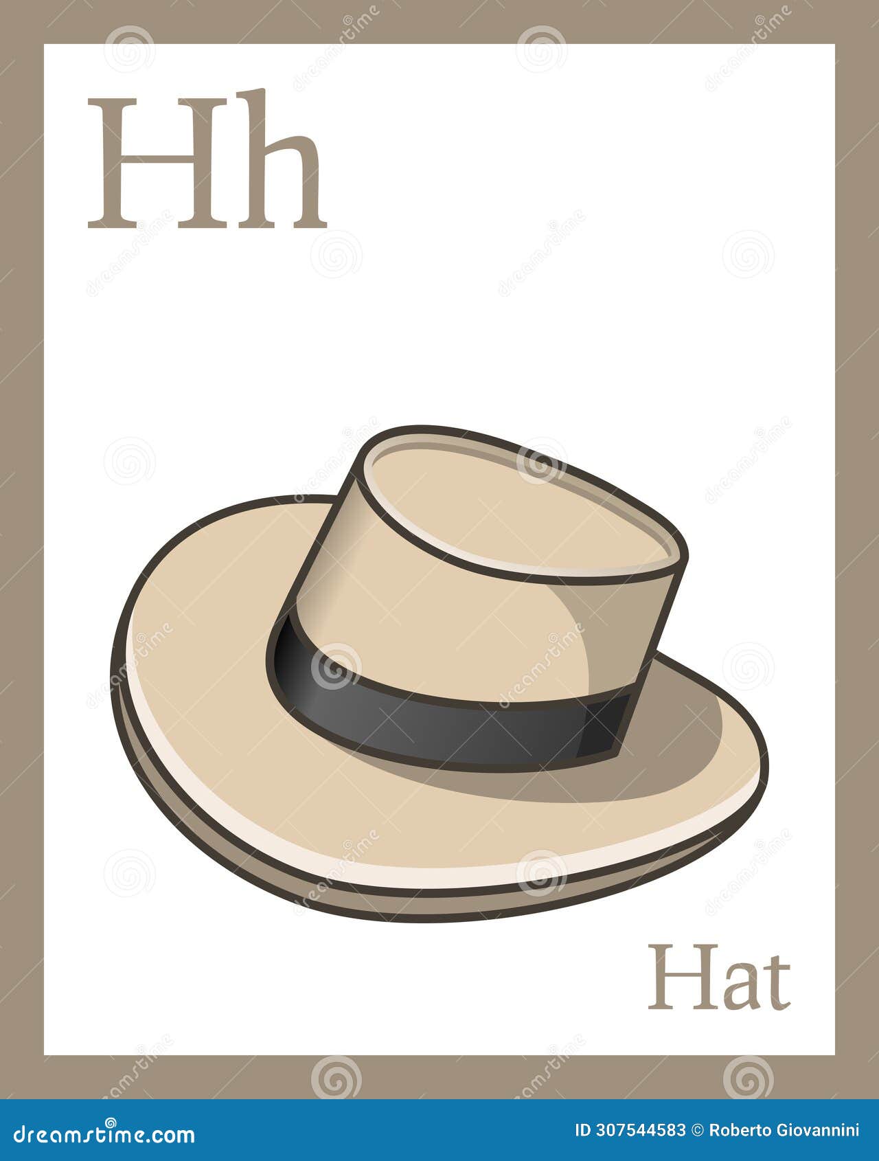 Learning the Alphabet Card - Hat Stock Vector - Illustration of ...