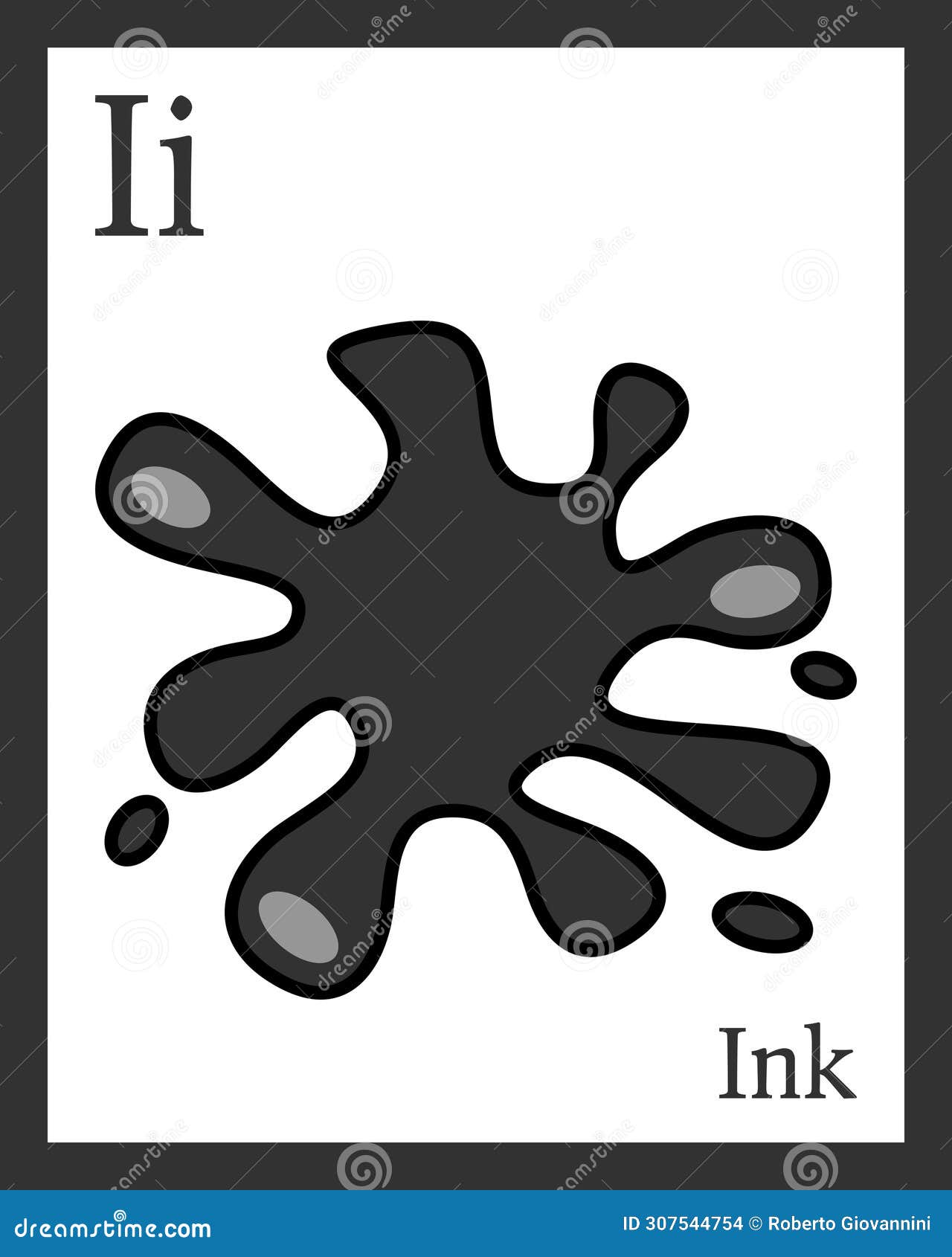 Learning the Alphabet Card - Ink Stock Vector - Illustration of ...