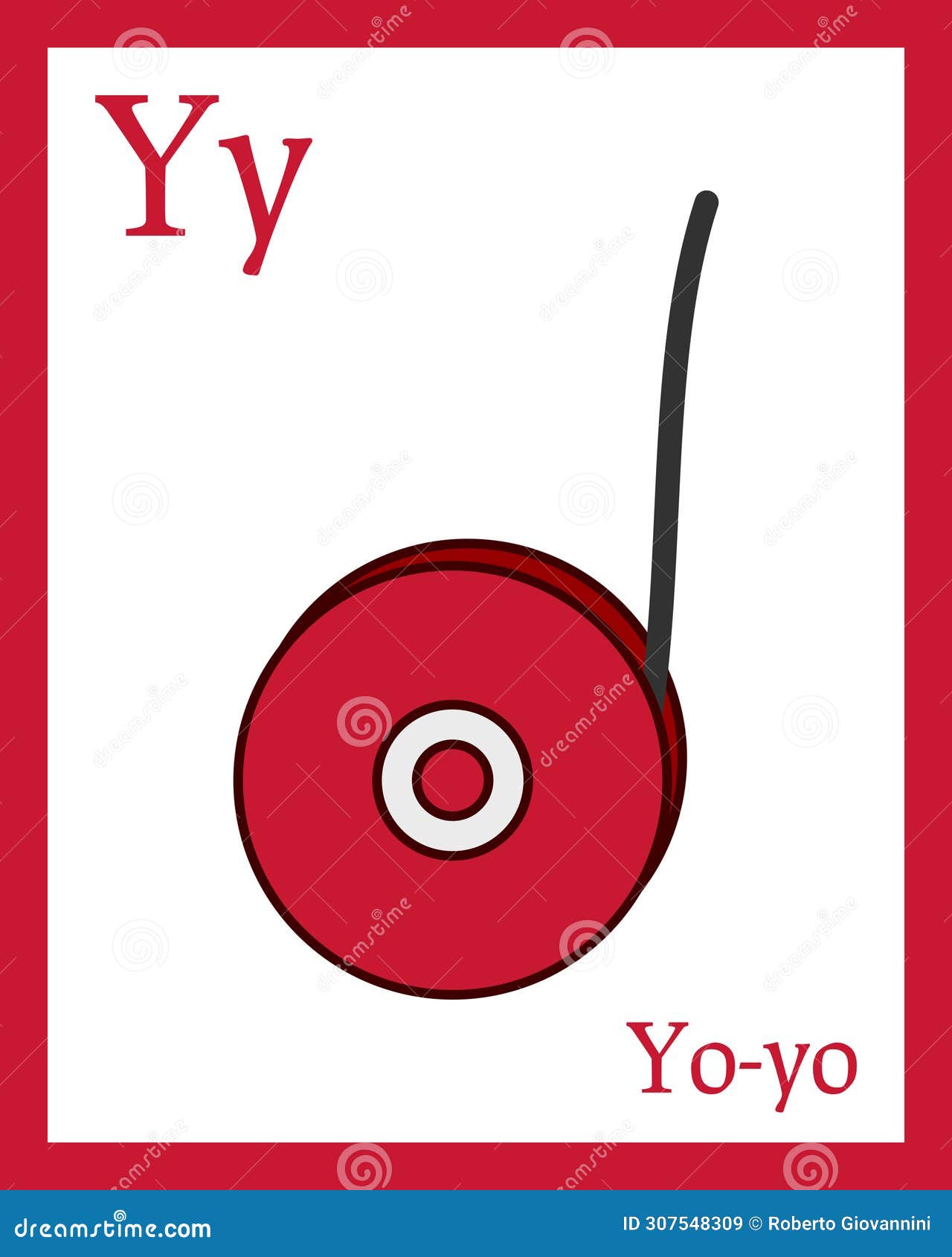 Learning the Alphabet Card - Yo-yo Stock Vector - Illustration of ...
