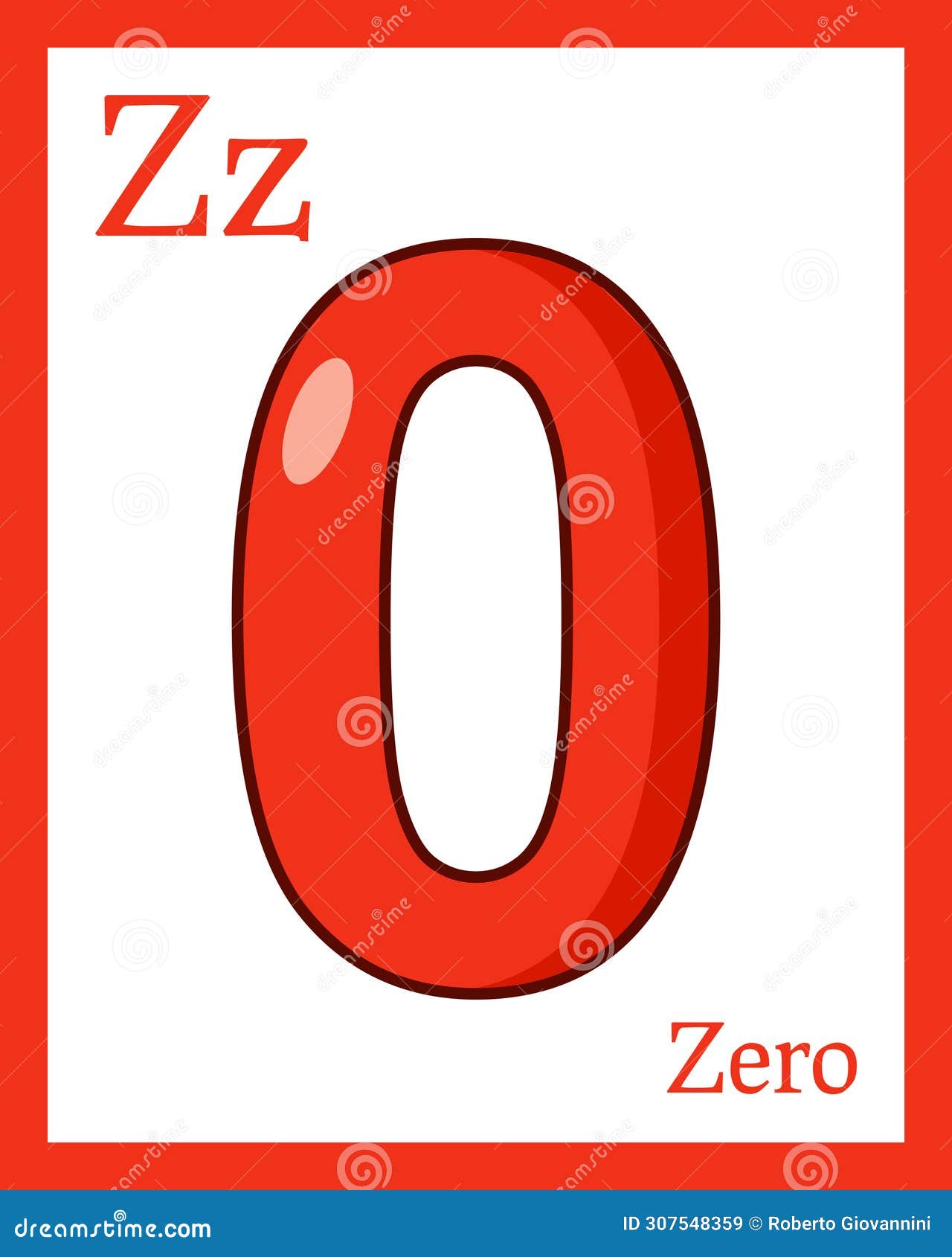 Learning The Alphabet Card - Zero Cartoon Vector | CartoonDealer.com ...